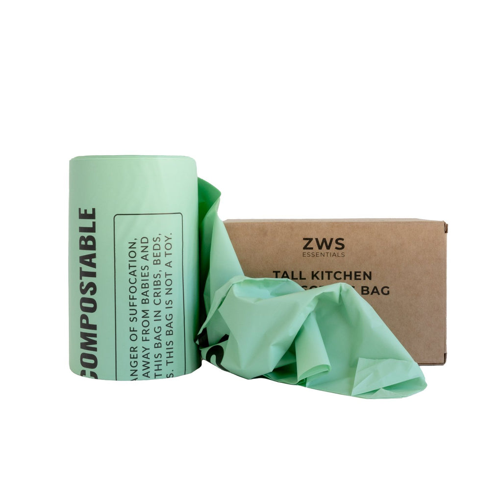 ZWS Essentials 13 Gallon Compostable Trash Bags 48-Pack | EarthHero