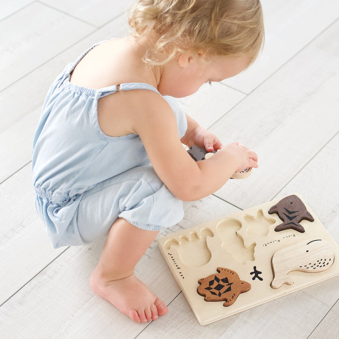 Wee Gallery Wooden Tray Puzzle - Ocean Animals | EarthHero