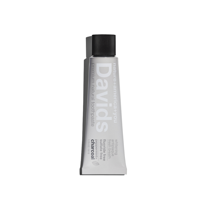 Davids Fluoride Free Travel Size Peppermint + Charcoal Toothpaste ...