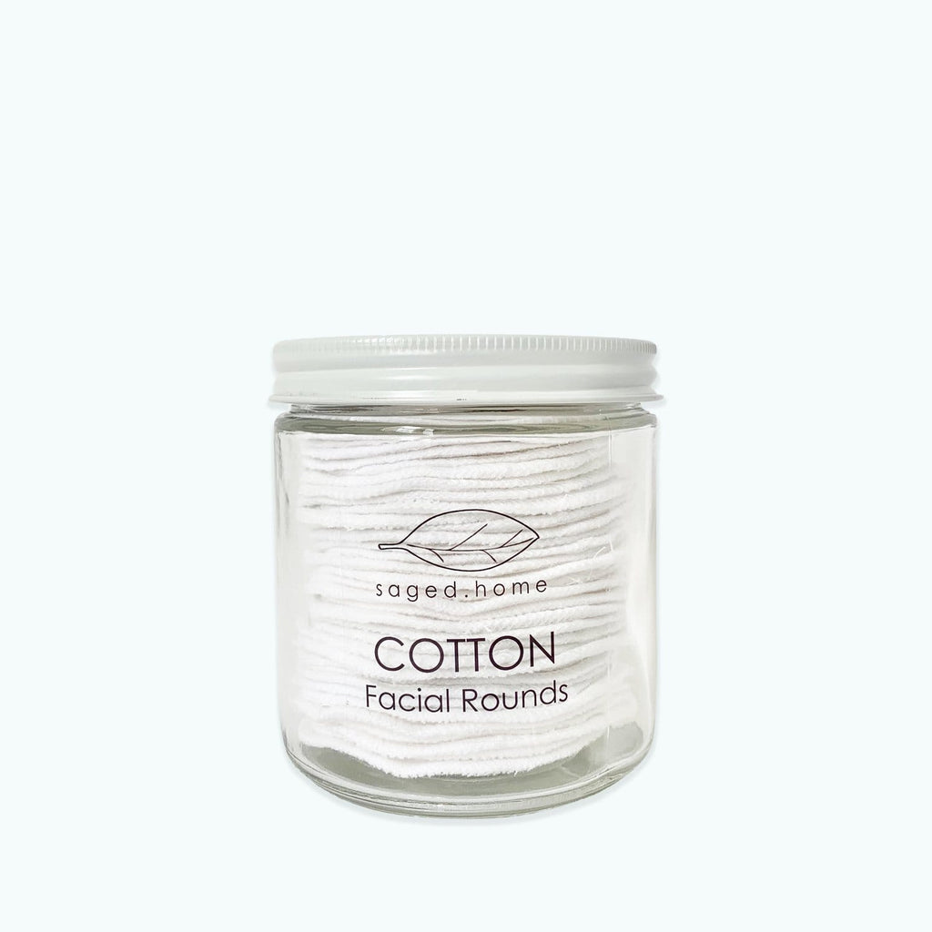 Saged Home Cotton Facial Rounds in Jar- Reusable Facial Rounds ...